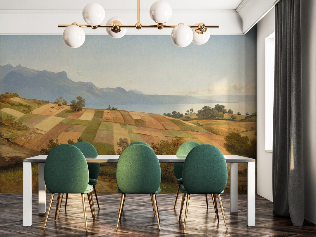 Countryside Painting Wall Mural | Landscape Art Wallpaper | Easy DIY ...