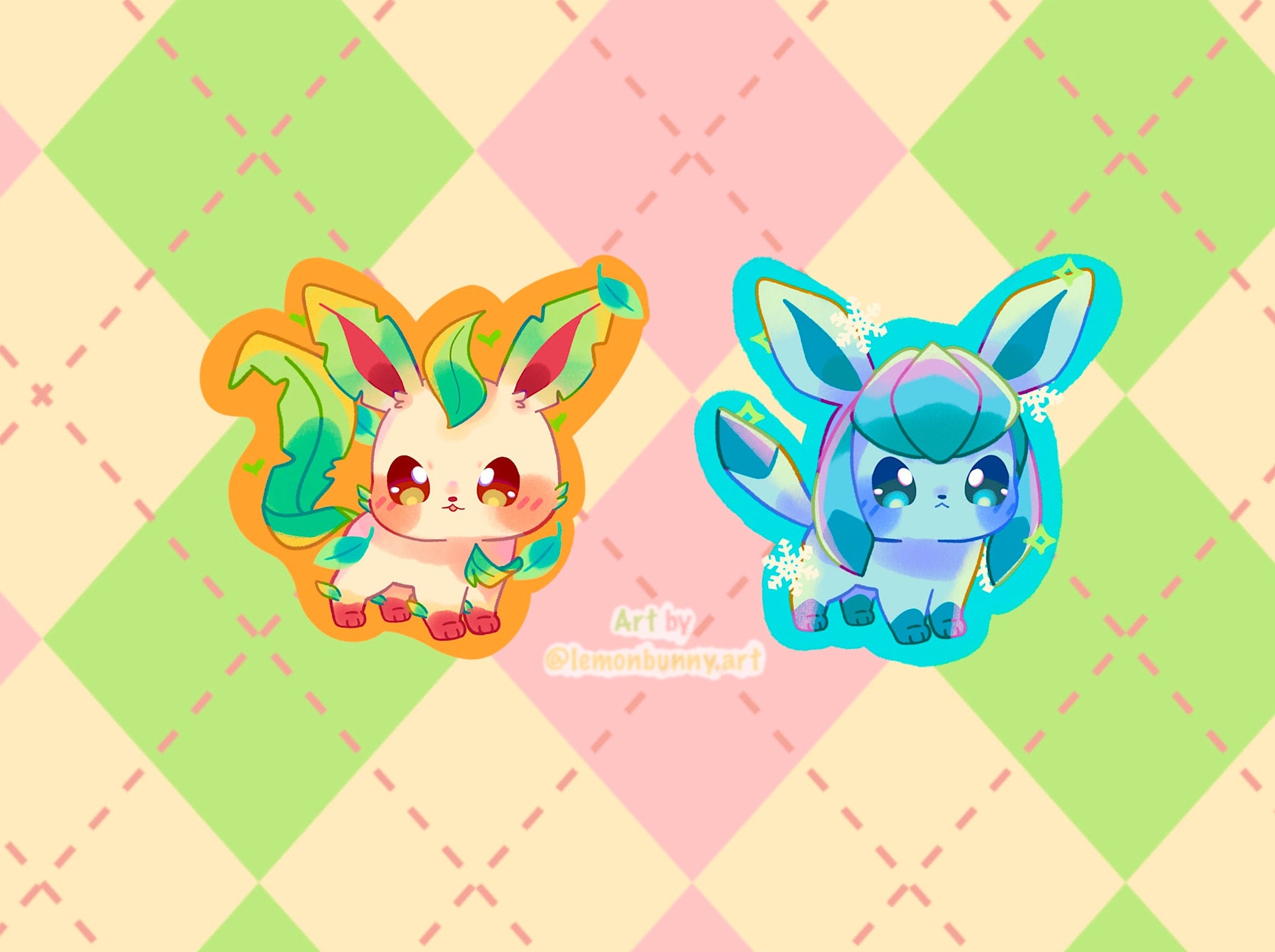 Anime Eeveelution Vinyl Sticker Leafeon Glaceon Sticker - Etsy