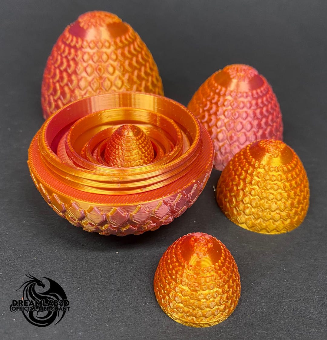 3D Printed Nested Dragon Eggs | Articulated Surprise Egg | Fantasy ...