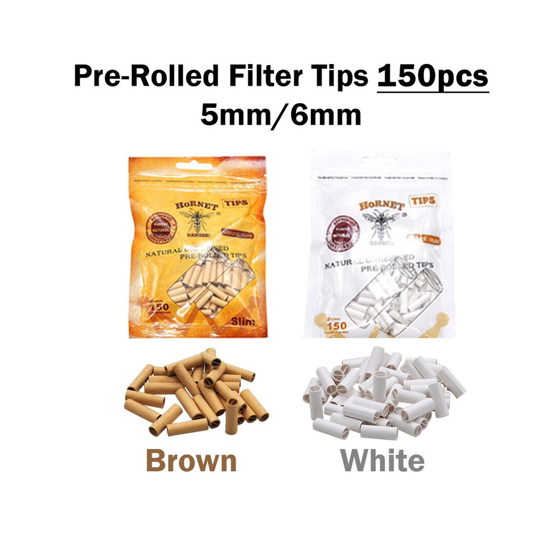 Pre Rolled Natural Filter Tips Paper Brown White 6mm 5mm - Etsy
