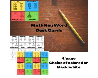 Math Key Words - Etsy