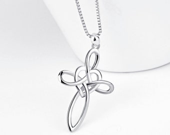 Sterling Silver Little Celtic Infinity Cross VERY SMALL, Double Sided ...
