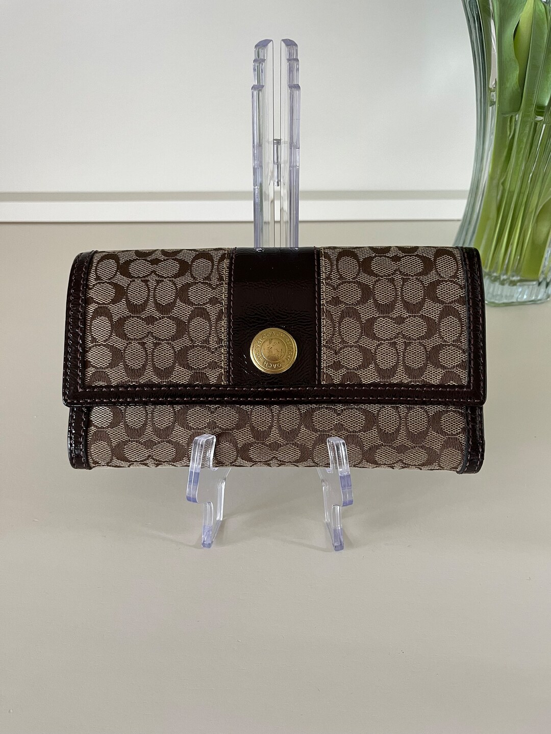 Vintage Brown Signature Coach Checkbook Wallet - Etsy