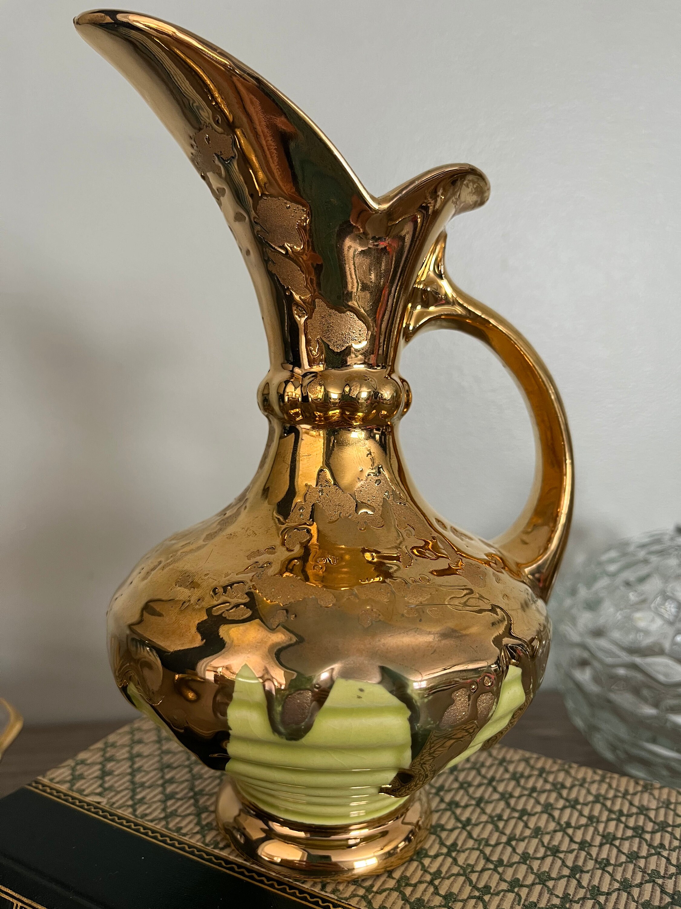 Vintage Savory Weeping Gold Vase/pitcher 24K - Etsy