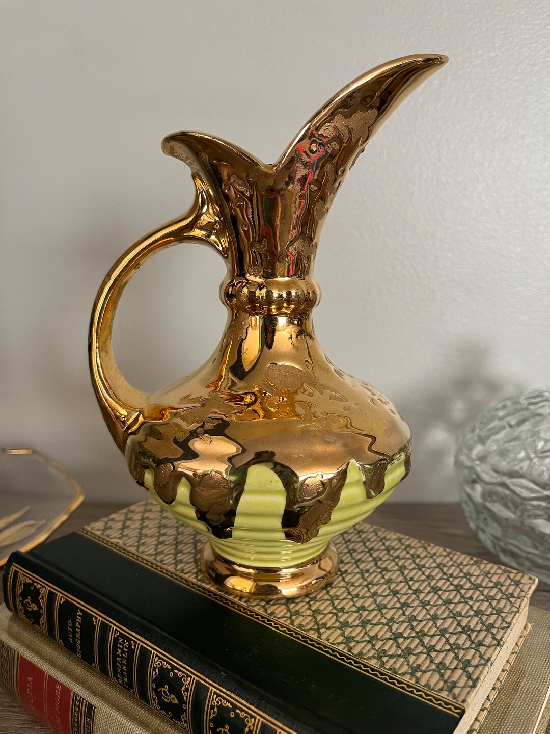 Vintage Savory Weeping Gold Vase/pitcher 24K - Etsy
