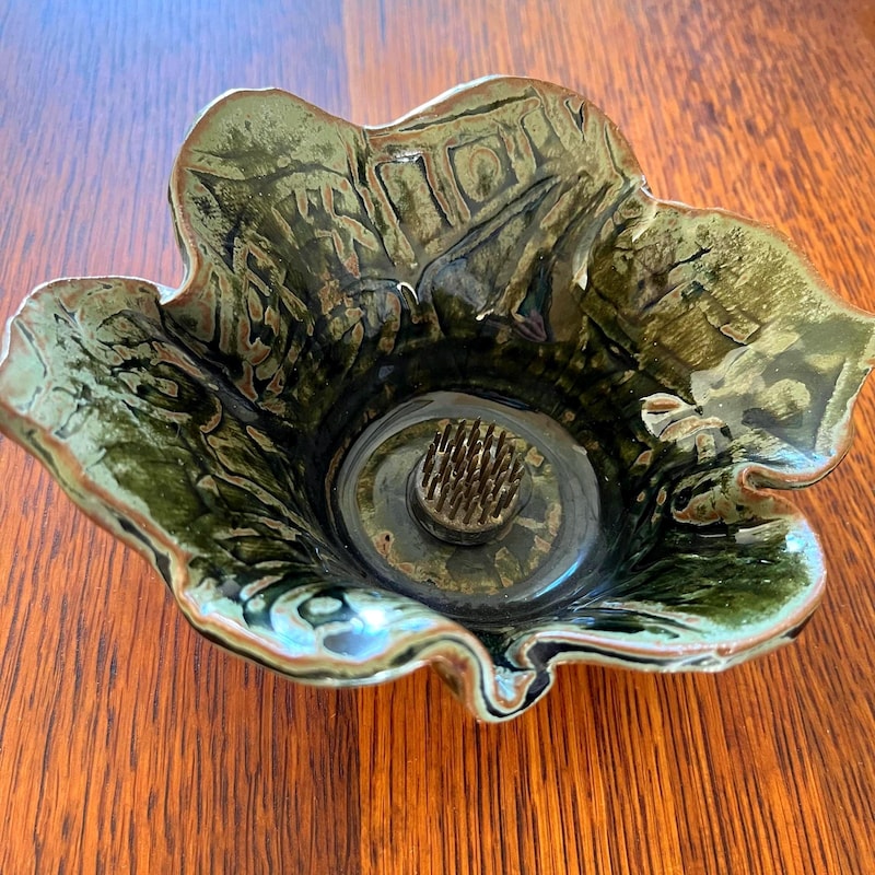Vintage Flower Frog Bowl - Etsy