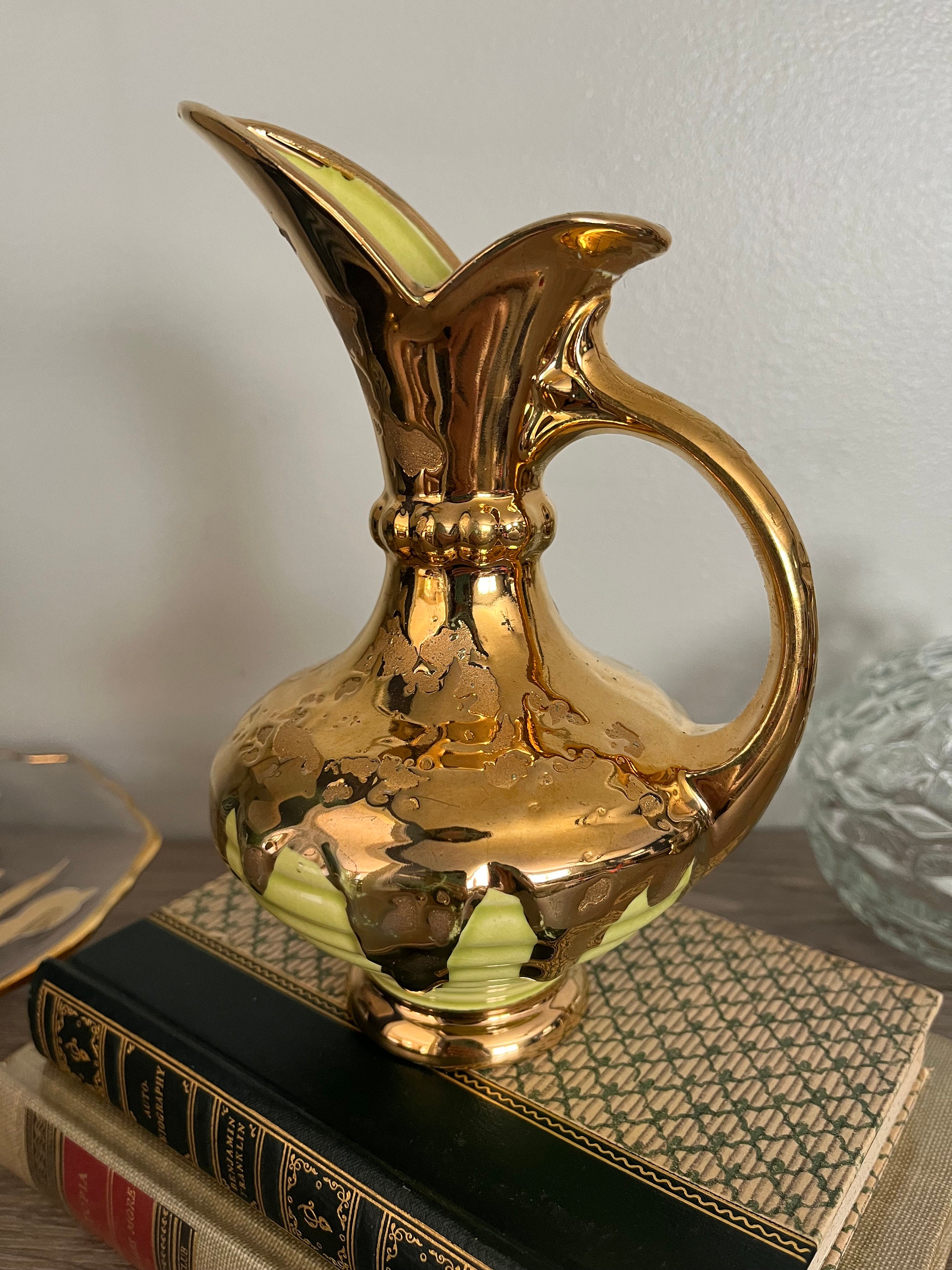 Vintage Savory Weeping Gold Vase/pitcher 24K - Etsy