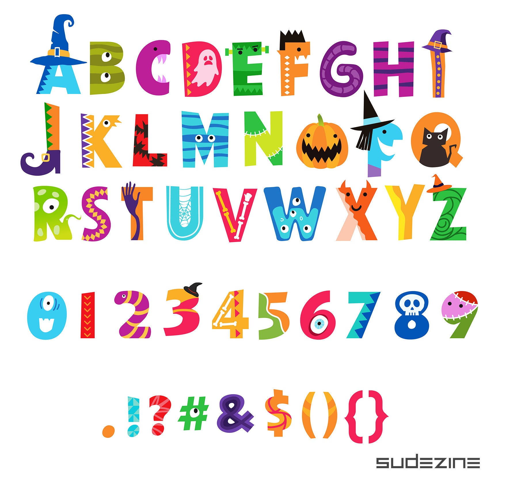 Halloween Clipart - Alphabet Clipart, PNG Clip Art, Vector File ...