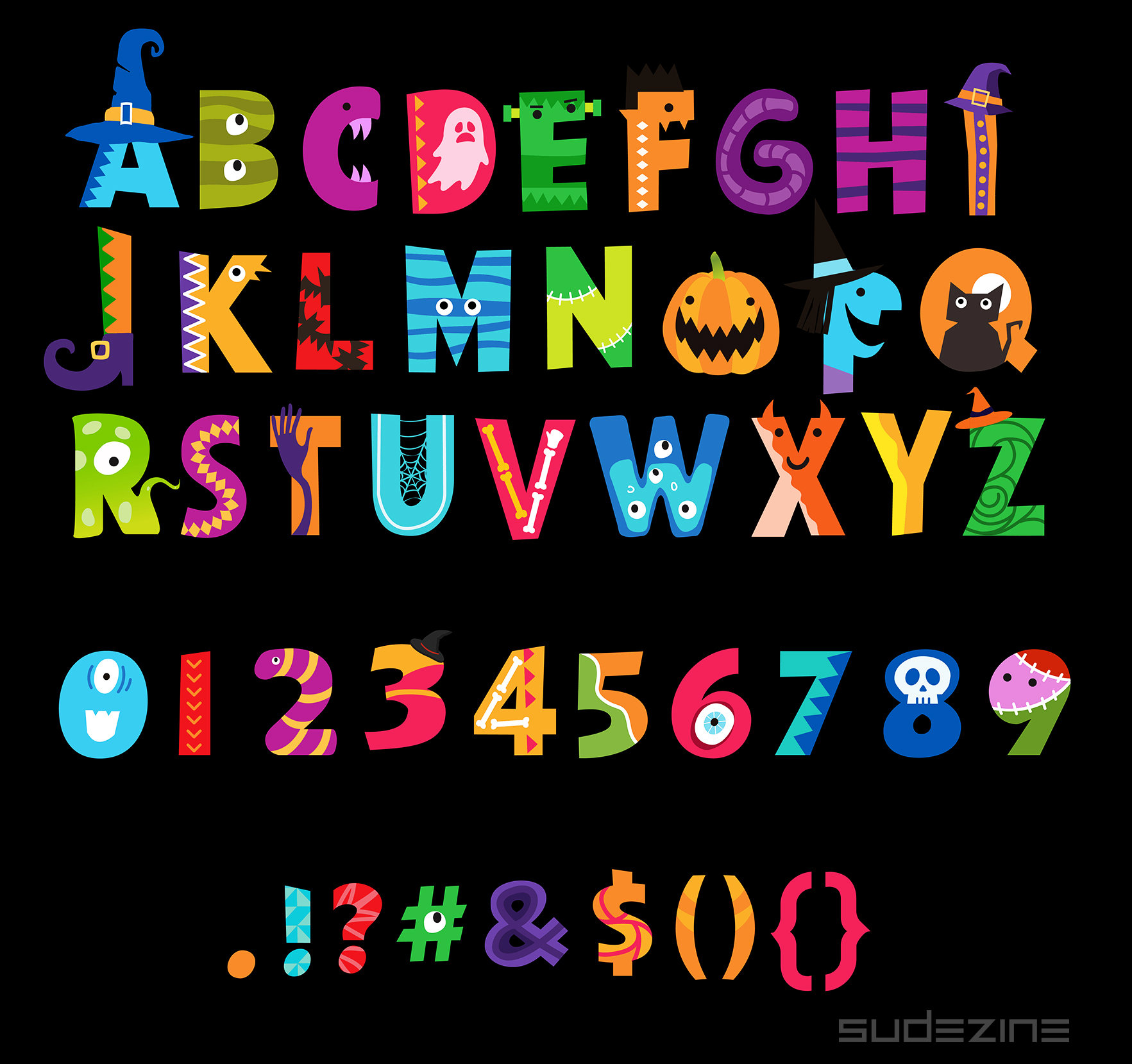 Halloween Clipart - Alphabet Clipart, PNG Clip Art, Vector File ...