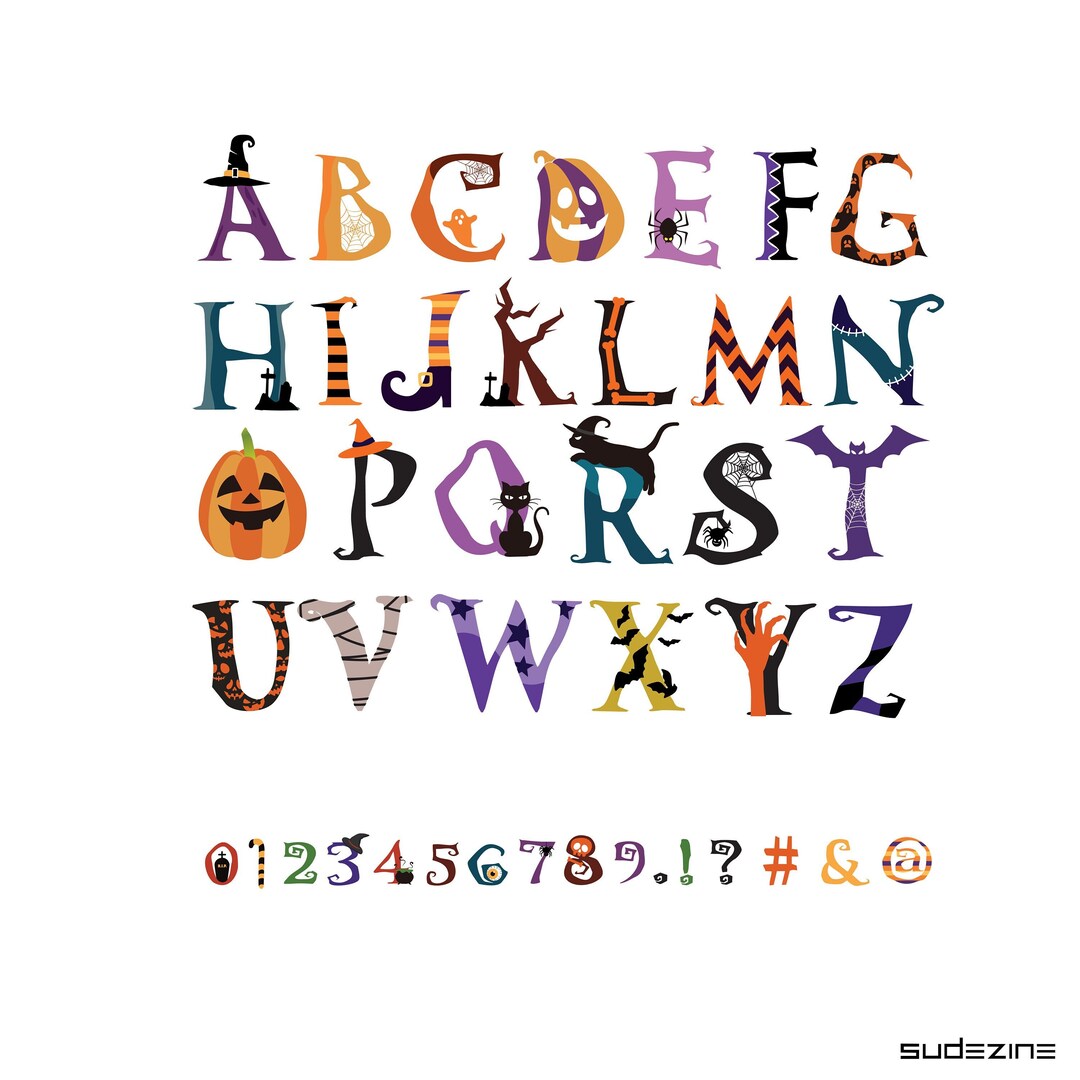 Cute Halloween Alphabet Clipart - Alphabet Clipart, PNG Clip Art ...