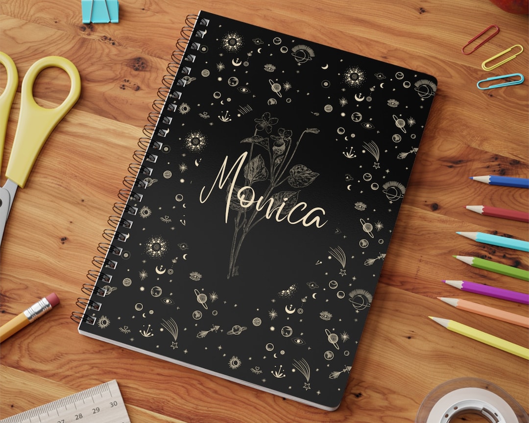 Personalized Notebook, Personalized Birthday Gift, Birth Month Flower ...