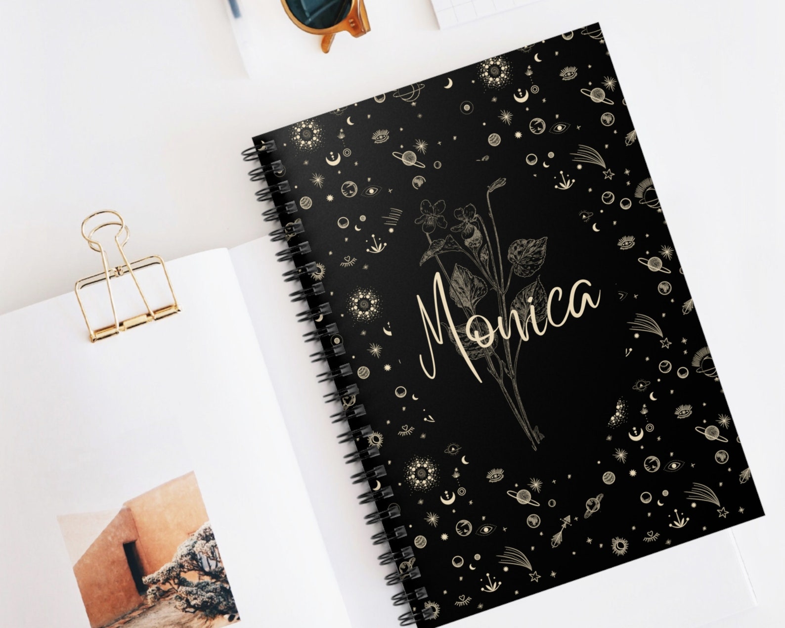 Personalized Notebook, Personalized Birthday Gift, Birth Month Flower ...