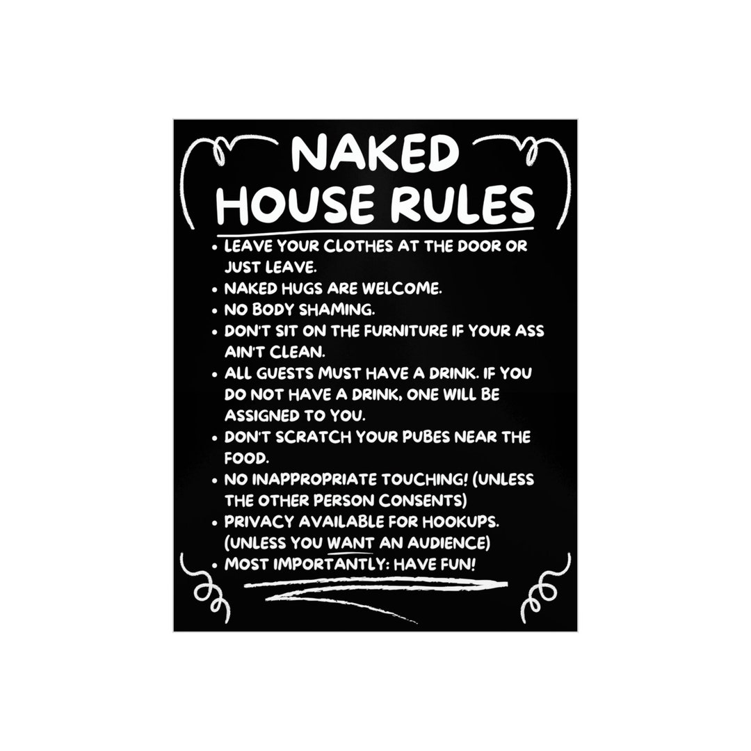 Naked House Rules Sign Etsy