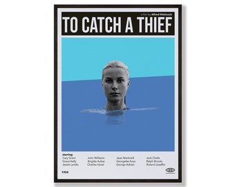 To Catch a Thief Vintage Minimalist Movie Poster - Cary Grant Grace ...