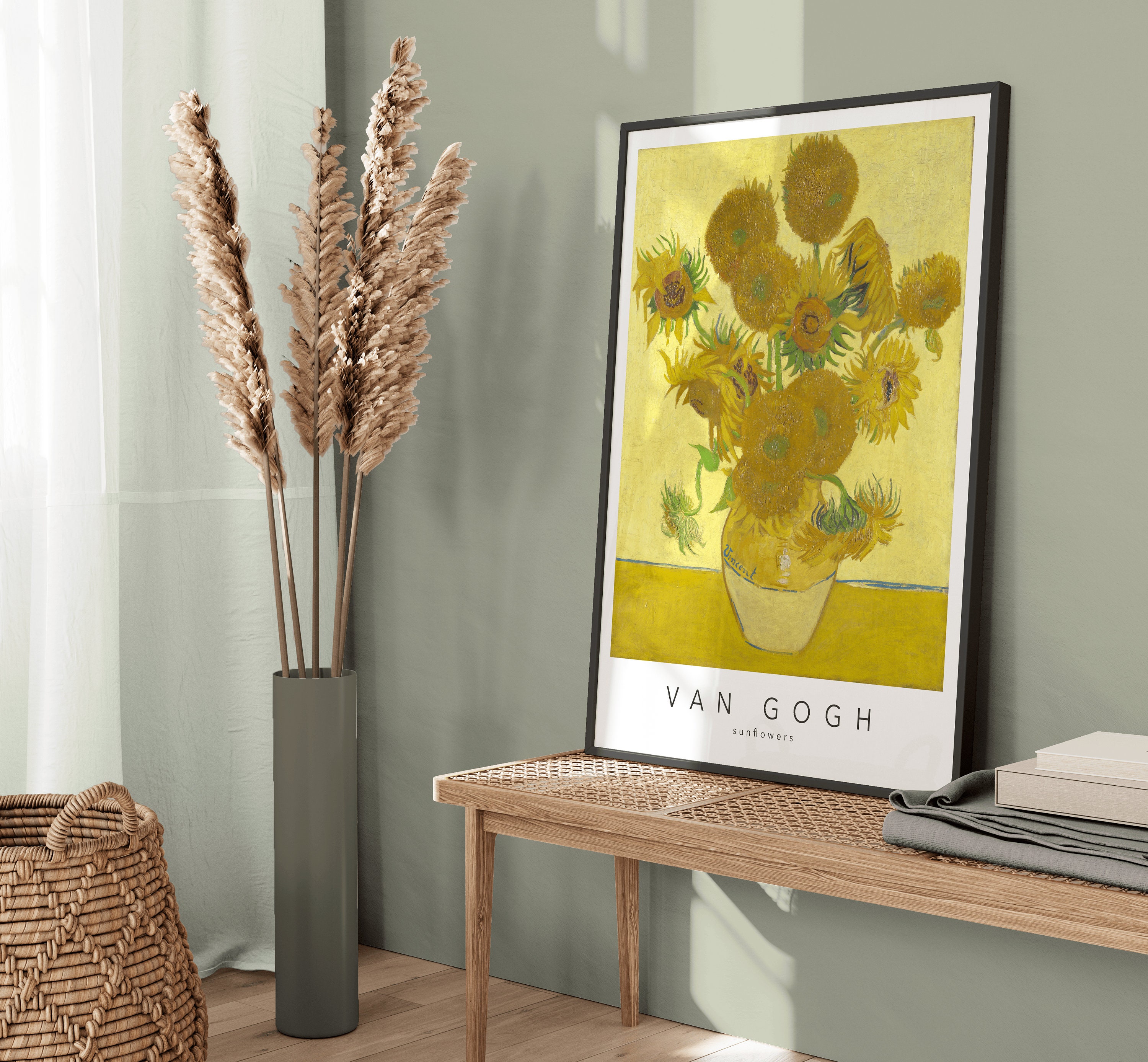 Vincent Van Gogh, Sunflowers, Mid-century Art Poster, Famous Painting ...