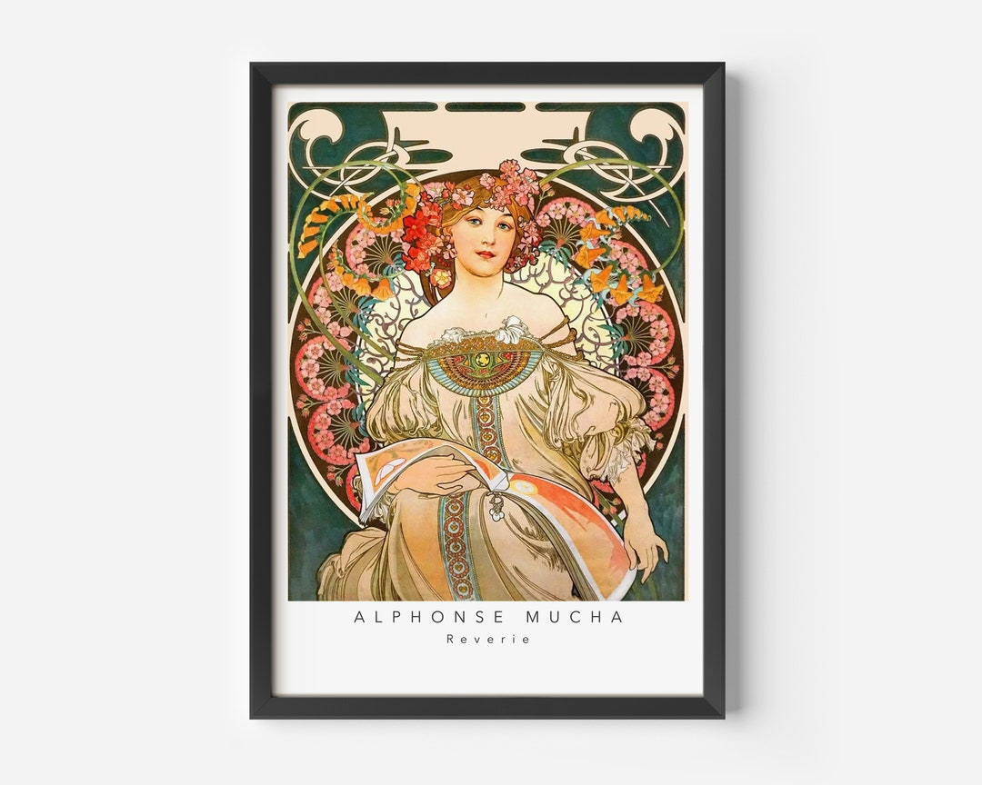 Alphonse Mucha, Reverie, Art, Midcentury Art Poster, Famous Painting ...