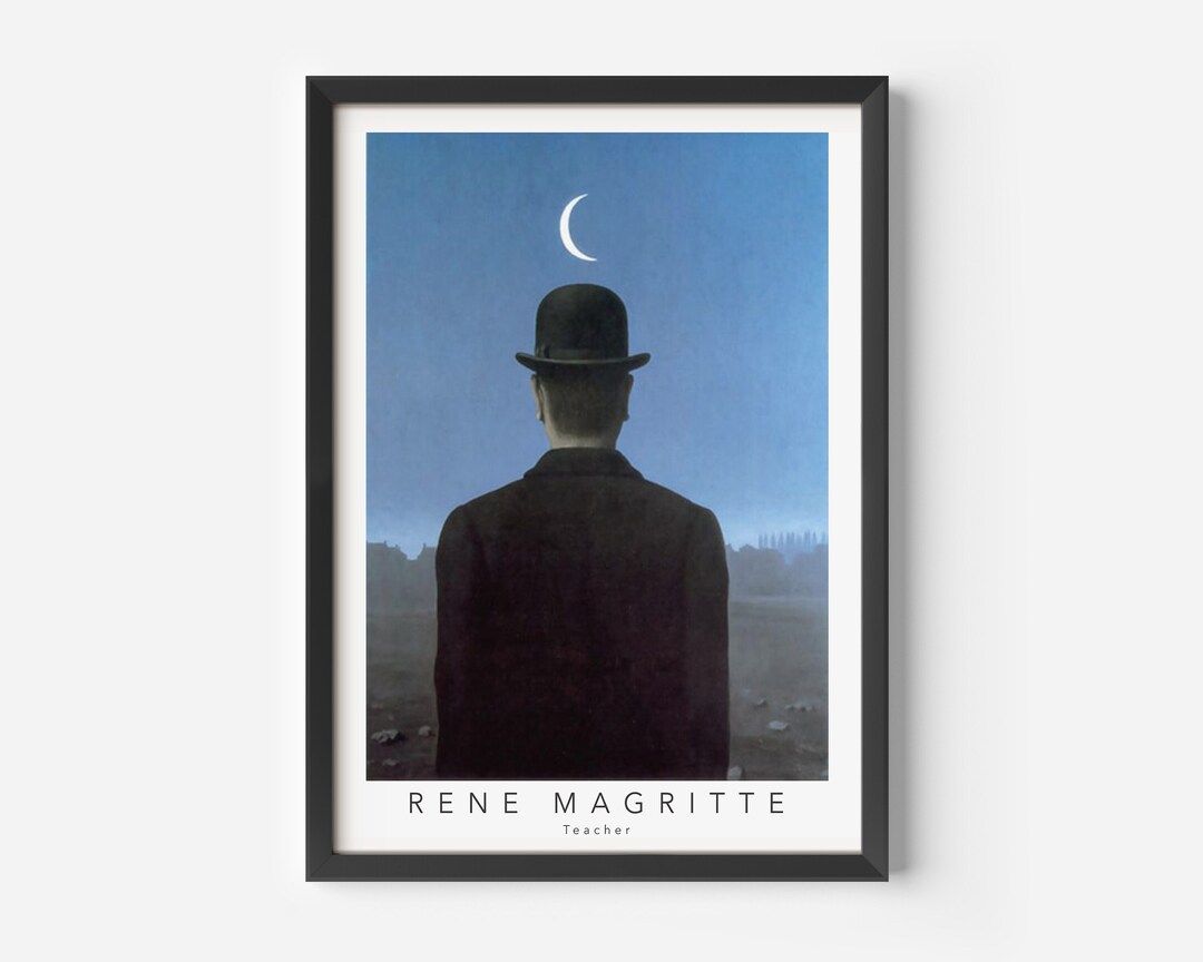 René Magritte, Teacher, Mid-century Art Poster, Famous Painting, Famous ...