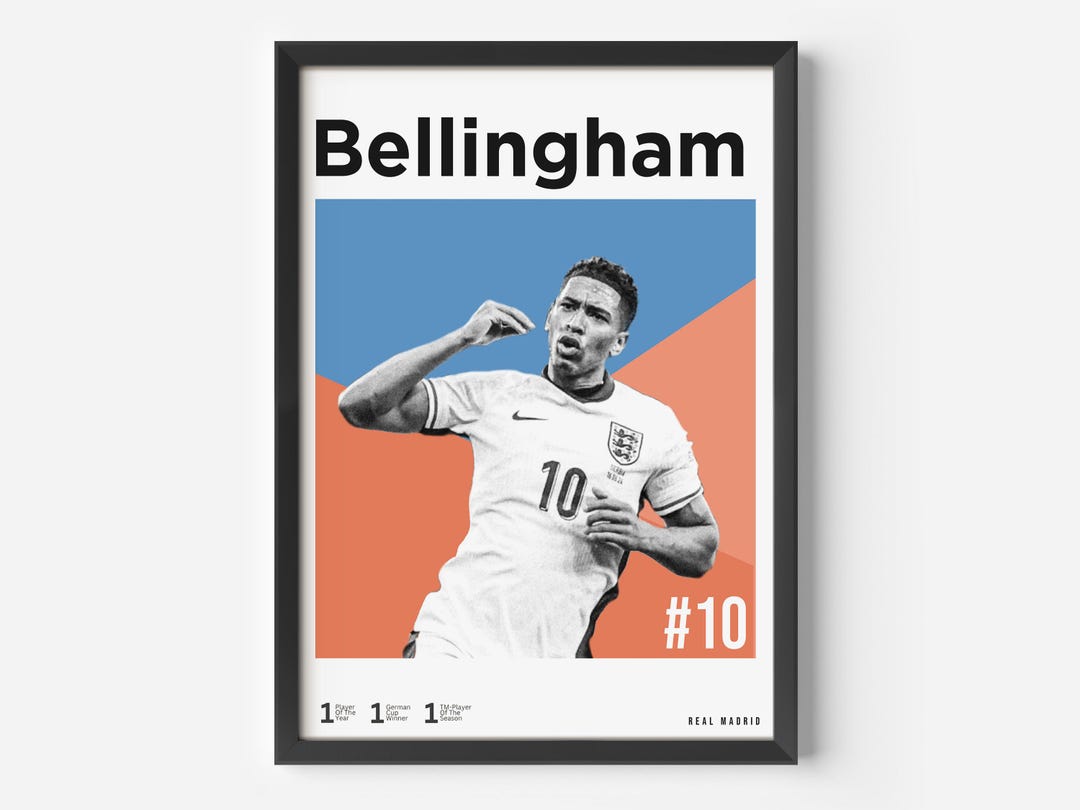 Jude Bellingham Poster, Real Madrid, Football Print, Football Poster ...