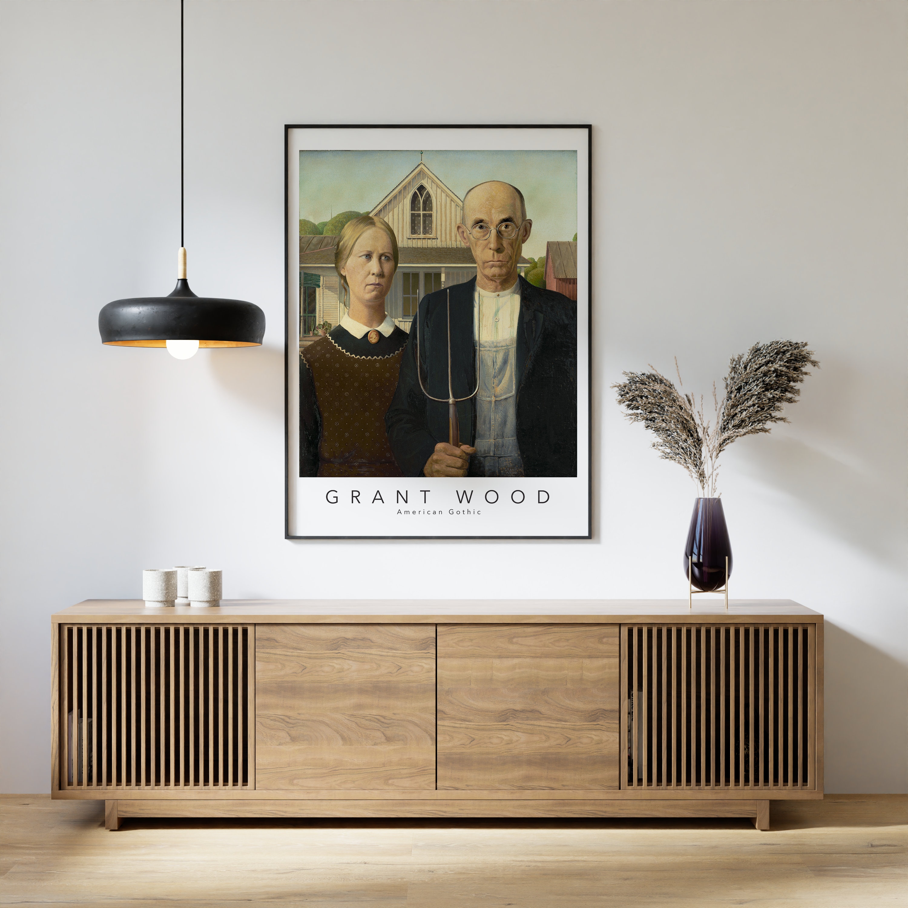 Grant Wood American Gothic Mid-century Art Poster Famous - Etsy