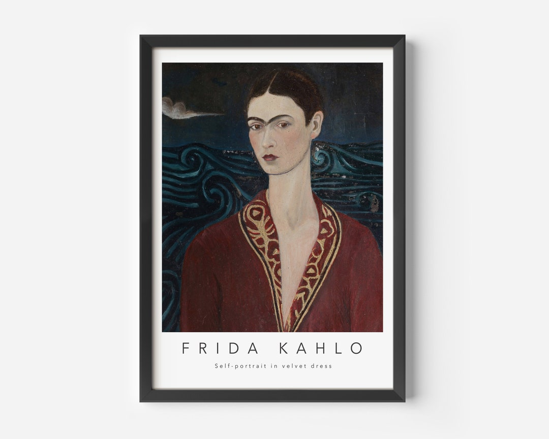 Frida Kahlo, Self Portrait in Velvet, Mid-century Art Poster, Famous ...