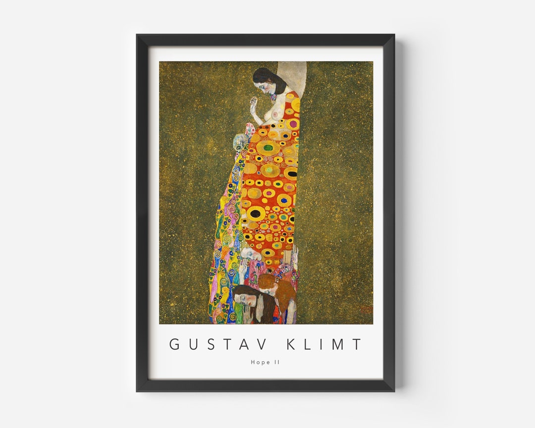Gustav Klimt, Hope II, Midcentury Art Poster, Famous Painting, Famous ...