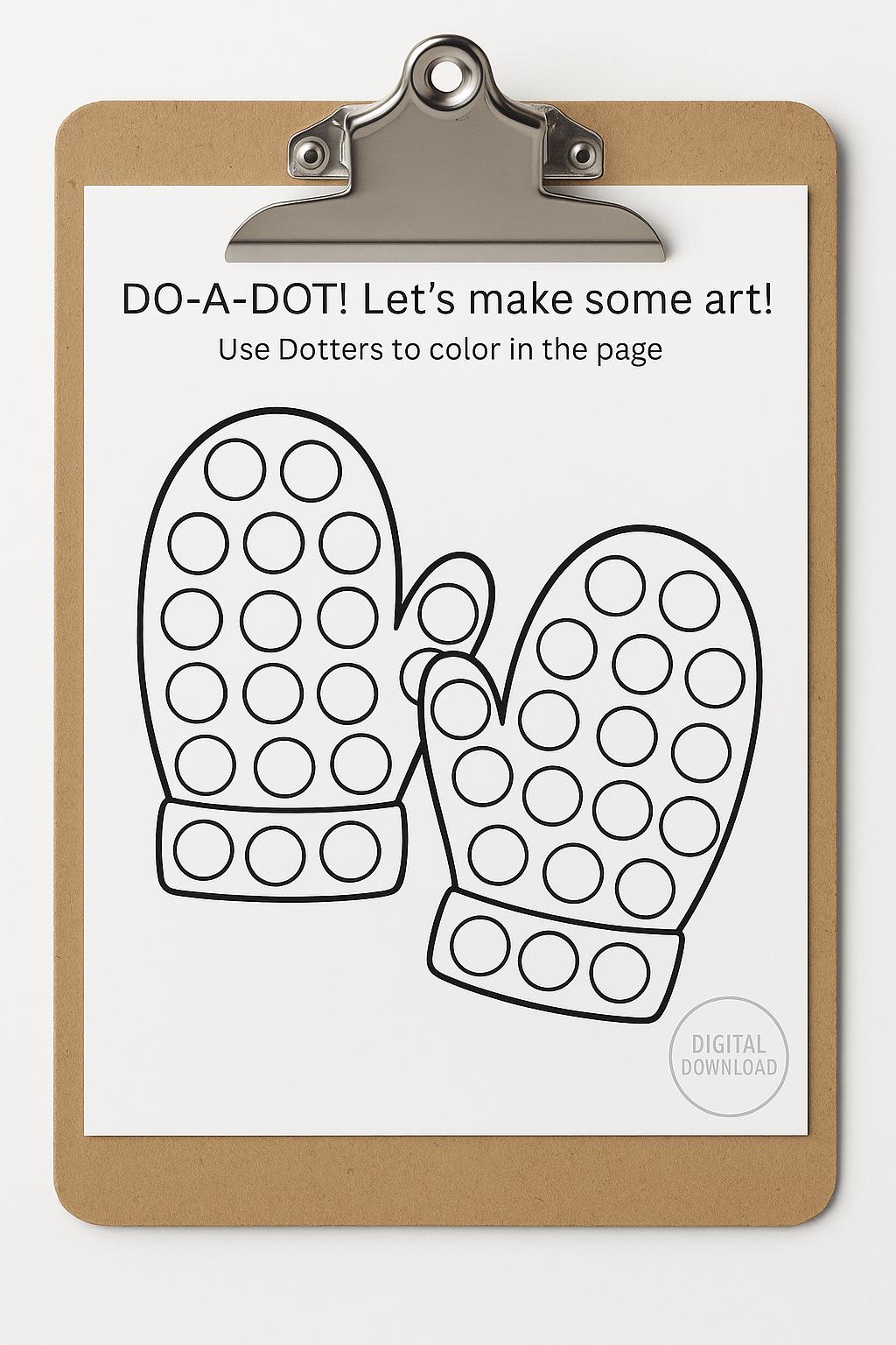 Winter Mittens Dot Marker Page | Do a Dot Activity | Printable Kids ...