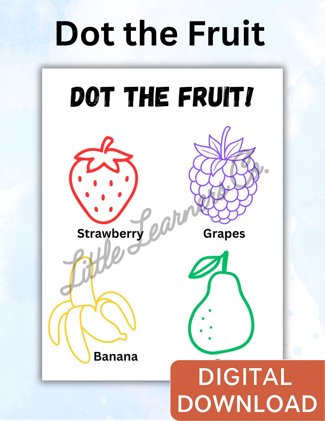 Dot the Fruit Activity | Fine Motor Skills Worksheet (digital Download ...