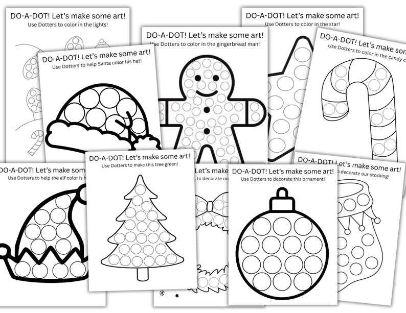 Christmas Do-a-dot Activity Pack • Toddler Fine Motor (PDF) - Etsy
