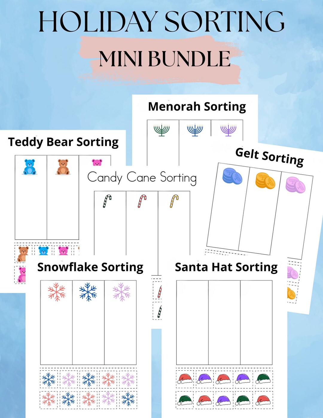 Holiday Sorting Activity Bundle for Kids - Etsy