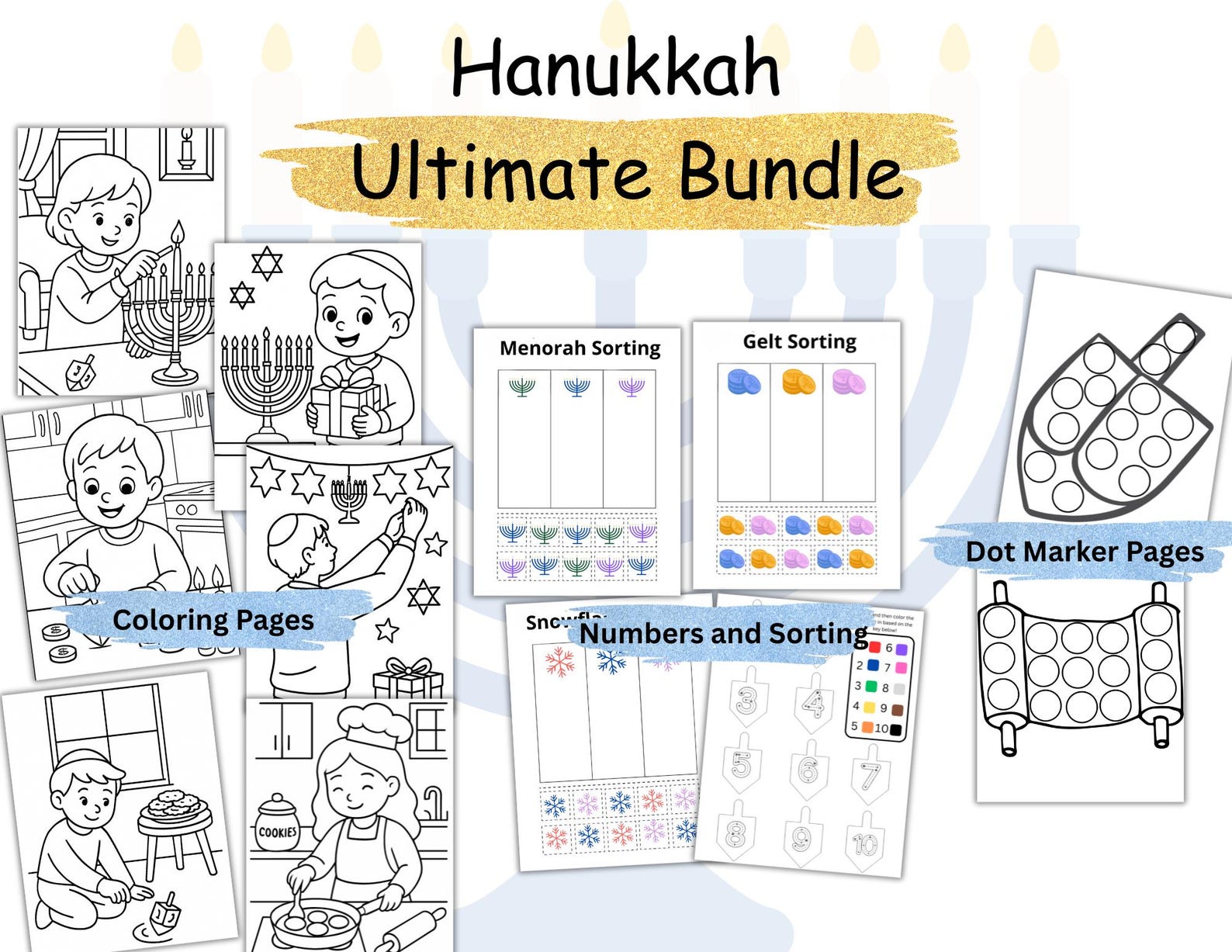 Hanukkah Activities for Toddlers, Hanukkah Coloring Pages, Dot Marker ...
