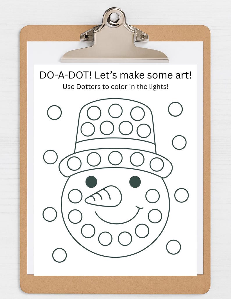 Snowman Dot Marker Page | Winter Dot Art Printable - Etsy