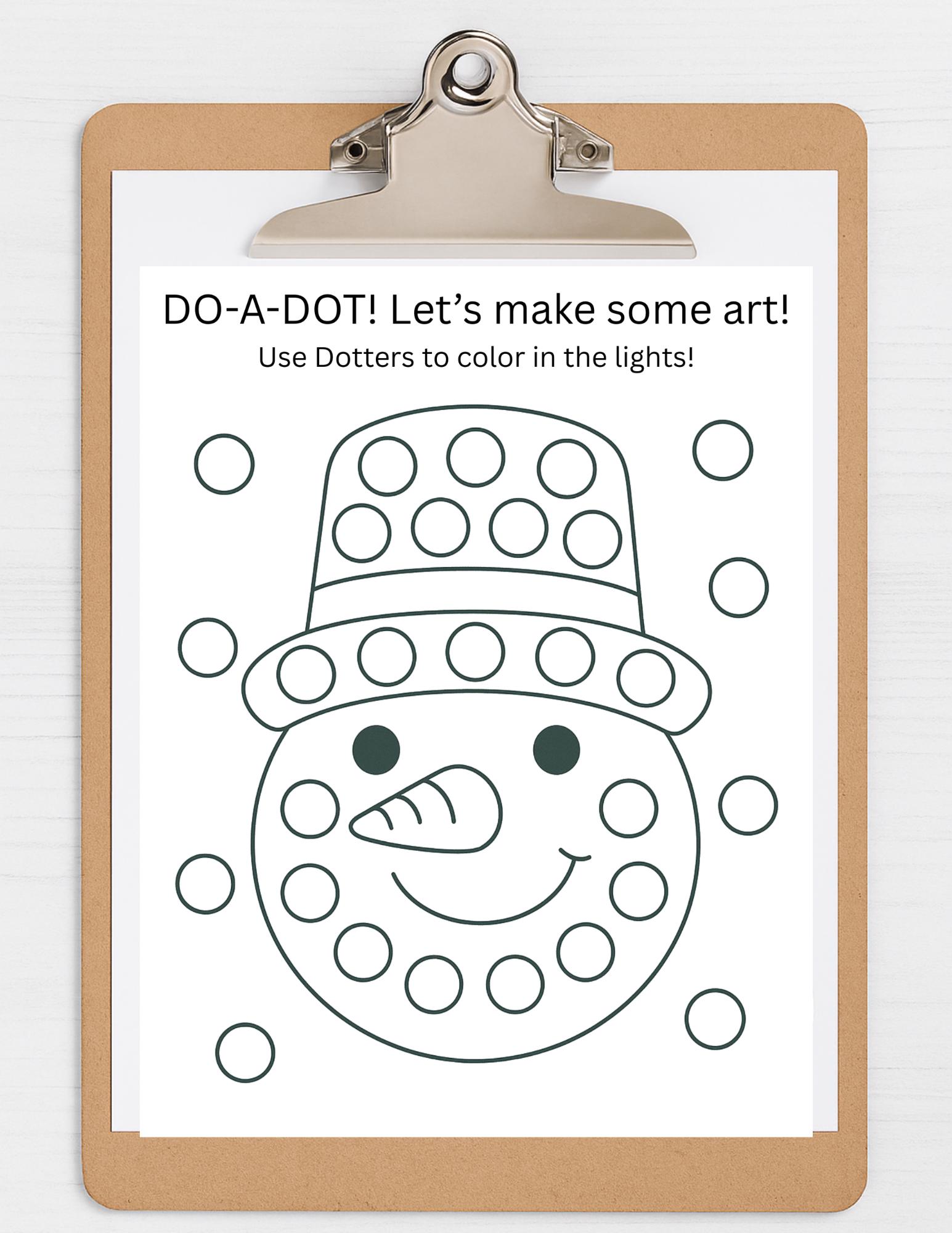 Snowman Dot Marker Page | Winter Dot Art Printable - Etsy