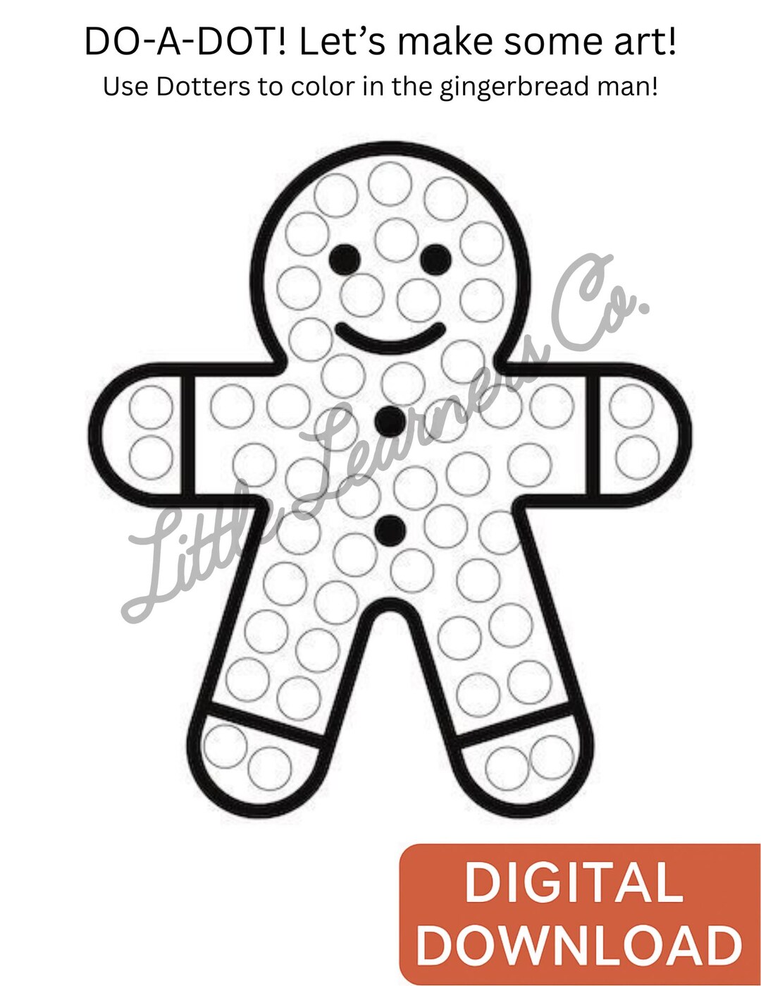 Gingerbread Man Dot Marker Page – Holiday Toddler Printable - Etsy
