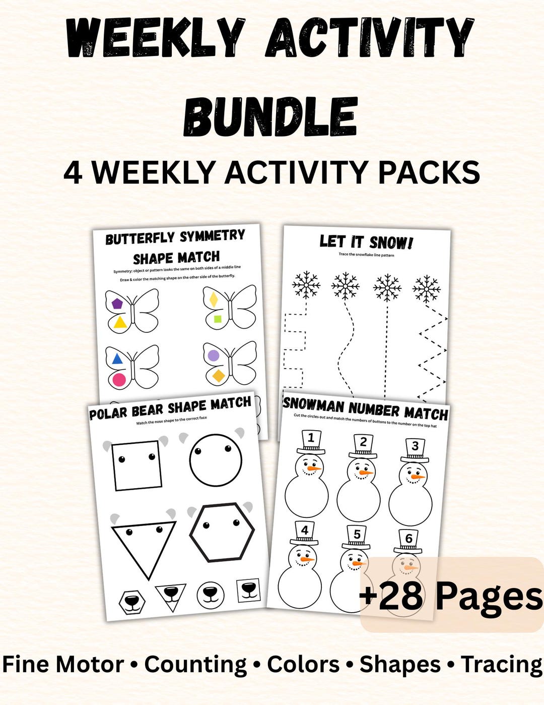Seasonal Weekly Activity Bundle for Toddlers and Preschool | 4 Weekly ...