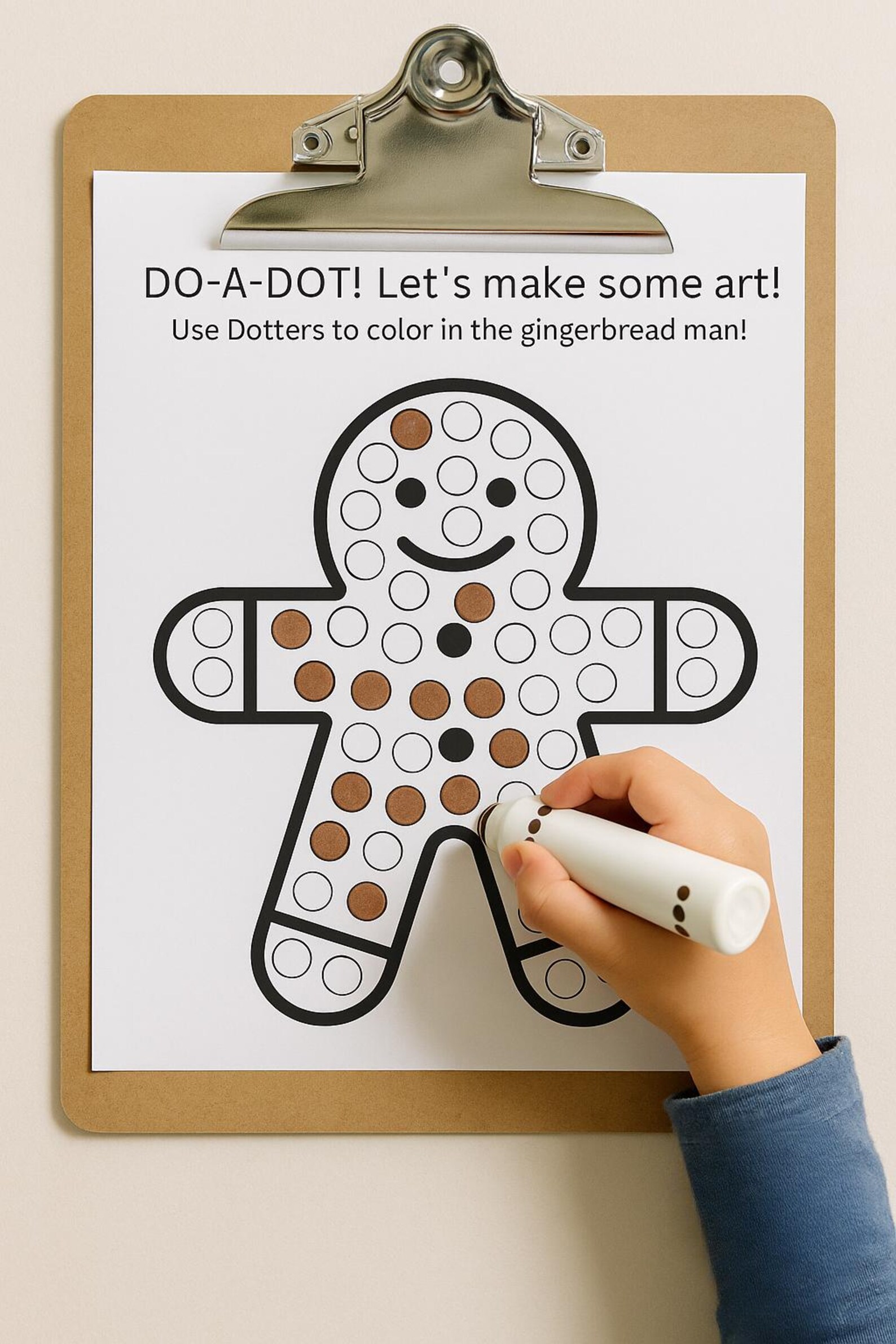Gingerbread Man Dot Marker Page – Holiday Toddler Printable - Etsy