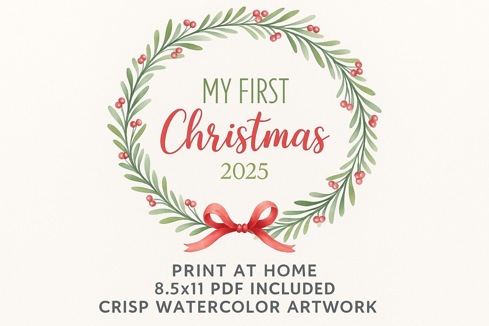 Baby Footprint Christmas Keepsake • My First Christmas Printable ...