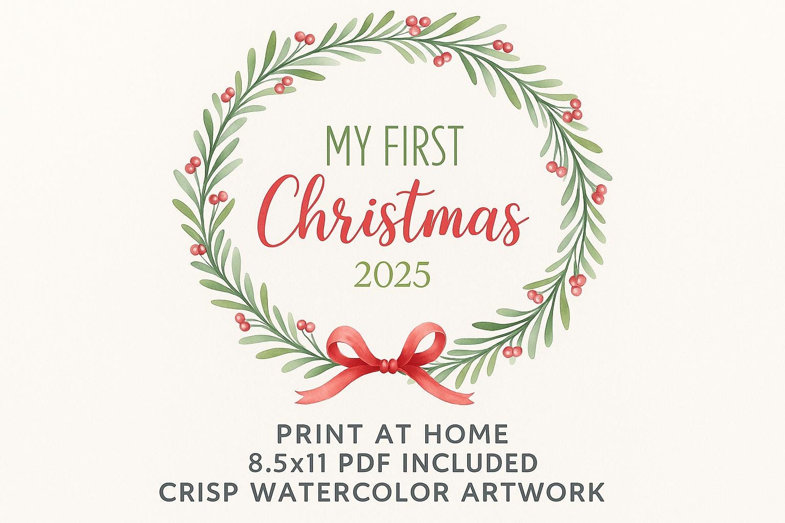 Baby Footprint Christmas Keepsake • My First Christmas Printable ...
