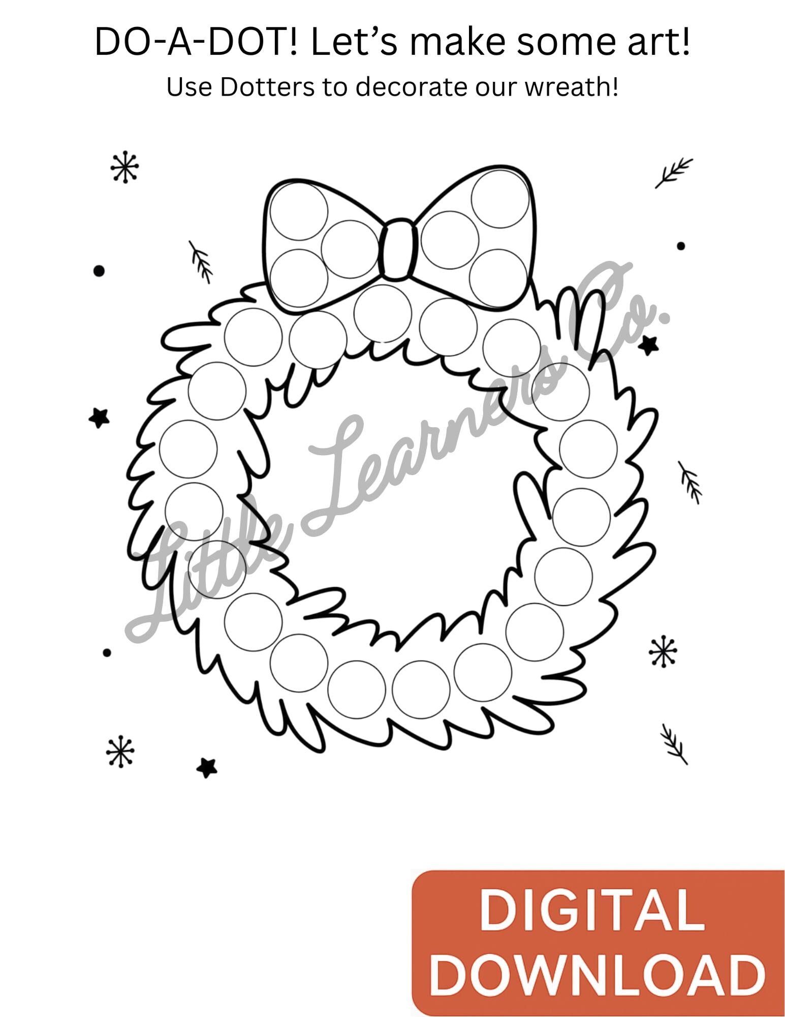 Christmas Wreath Dot Marker Page – Holiday Toddler Printable - Etsy