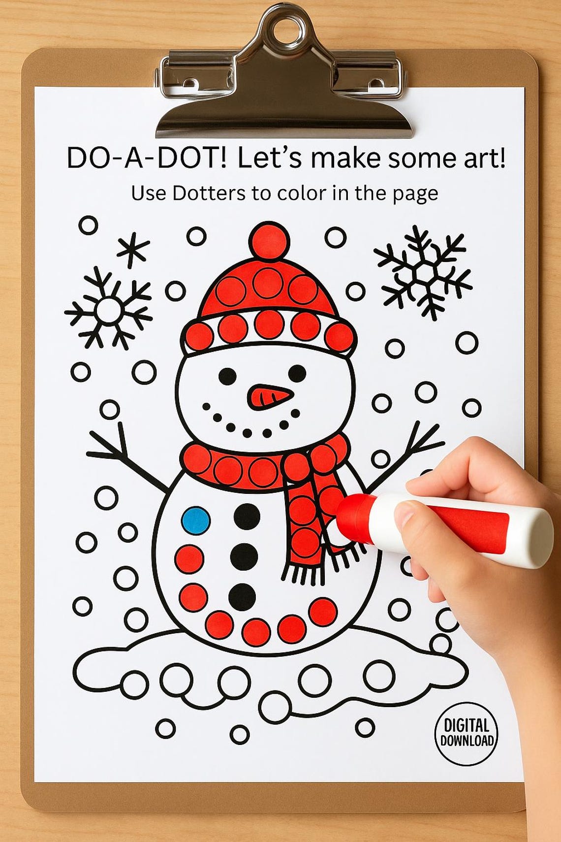 Bold Snowman Dot Page - Etsy