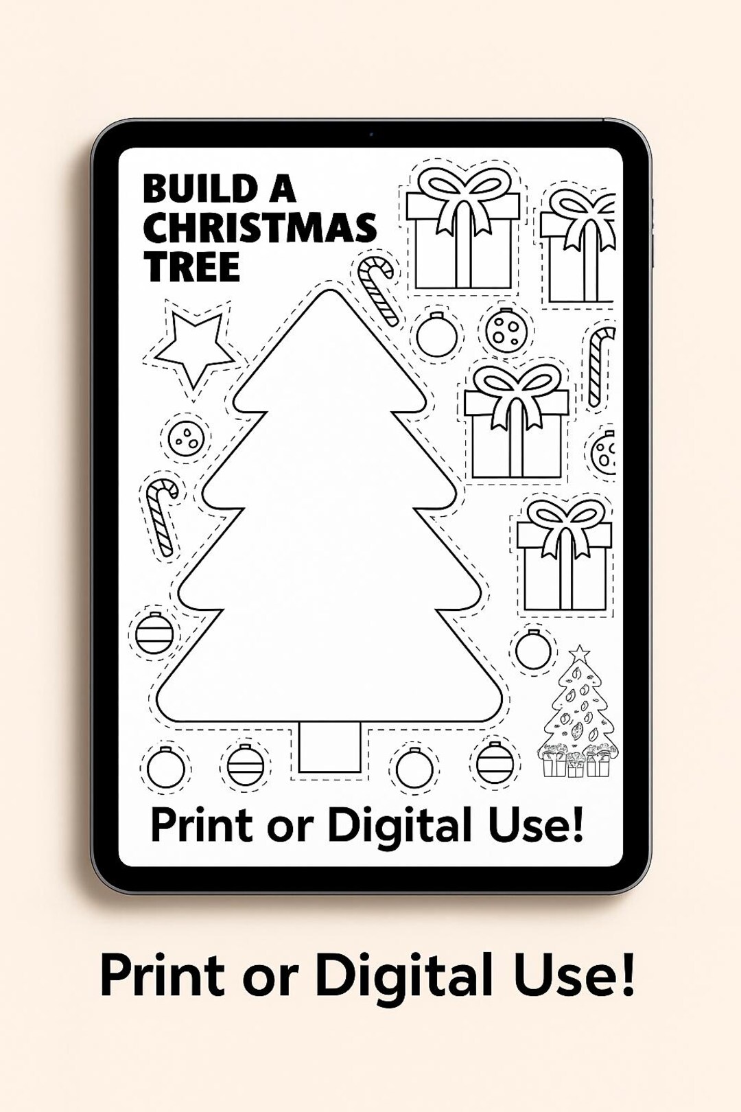 Build a Christmas Tree Printable | Holiday Craft Worksheet for Kids - Etsy