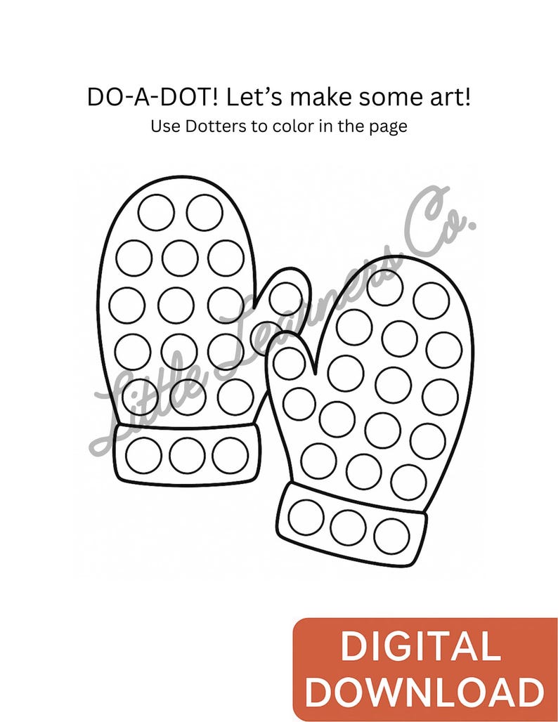 Winter Mittens Dot Marker Page | Do a Dot Activity | Printable Kids ...