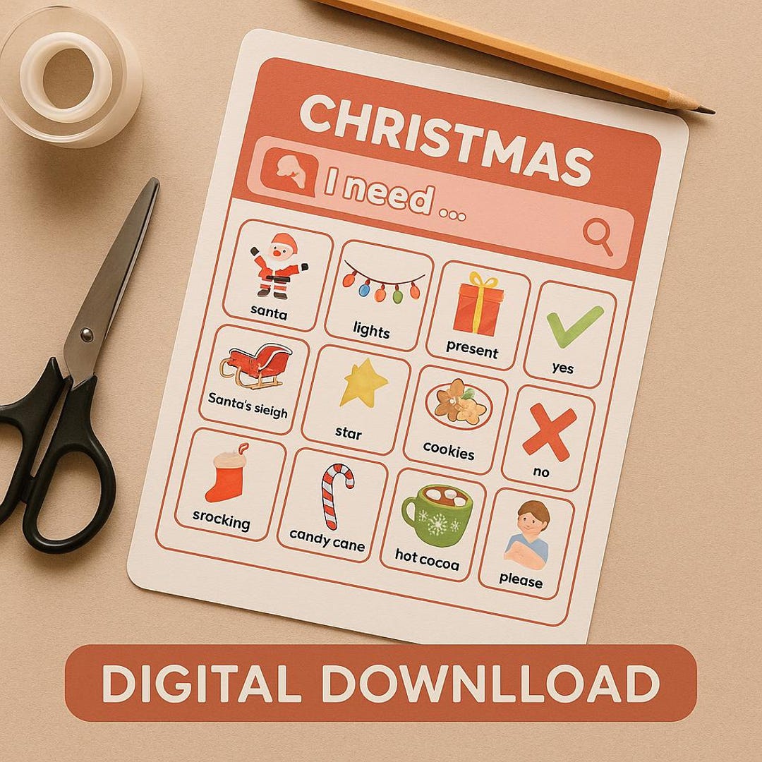 Christmas Communication Board | AAC Printable - Etsy