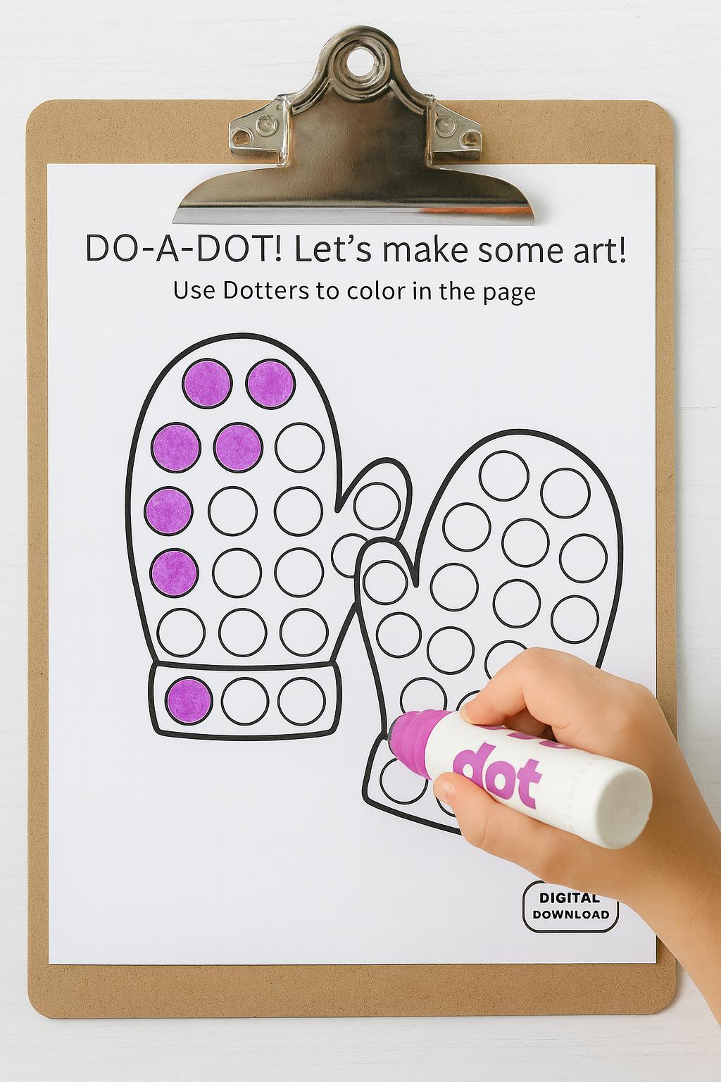 Winter Mittens Dot Marker Page | Do a Dot Activity | Printable Kids ...