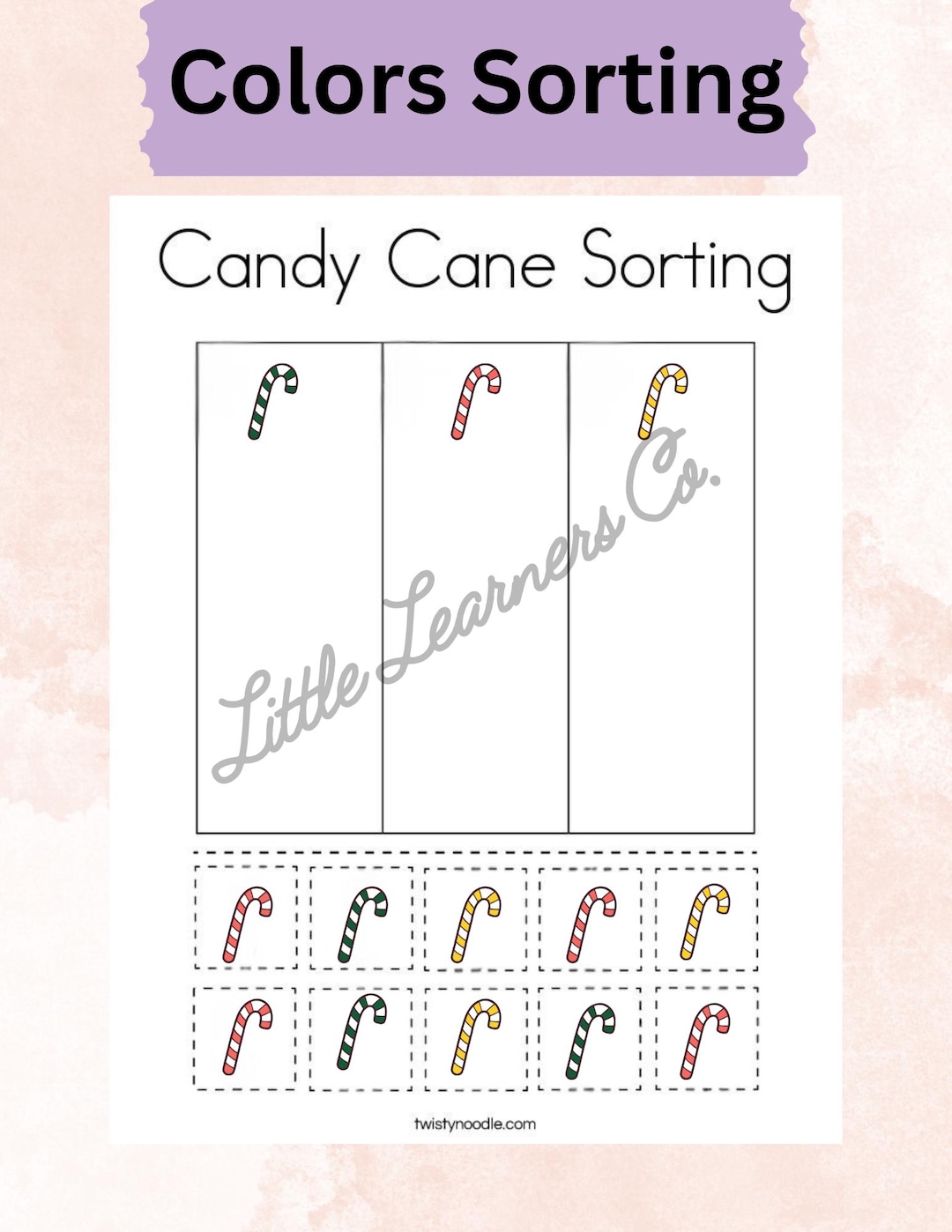 Candy Cane Sorting Activity - Etsy