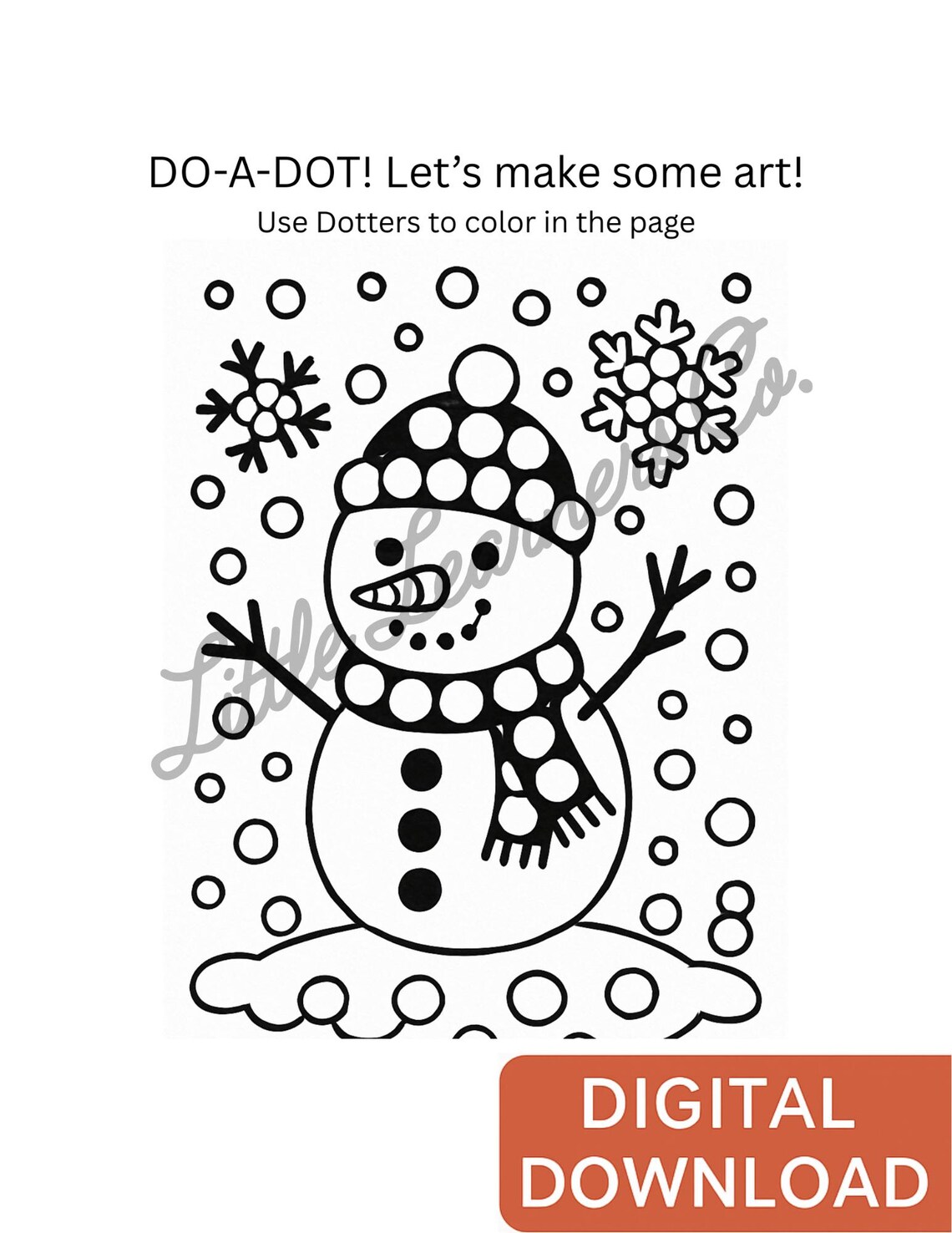 Bold Snowman Dot Page - Etsy