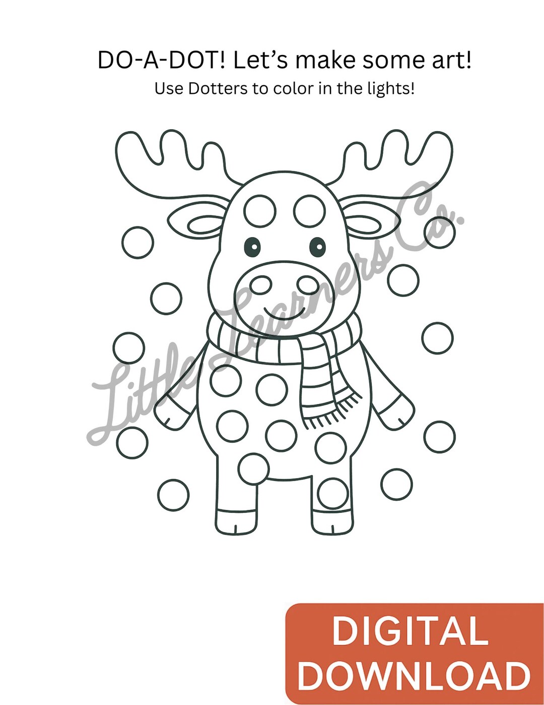 Reindeer Dot Marker Page | Christmas Dot Art Printable - Etsy