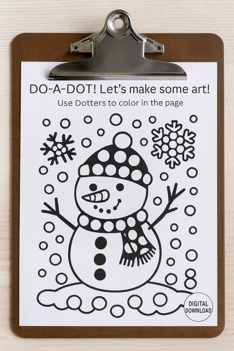 Bold Snowman Dot Page - Etsy