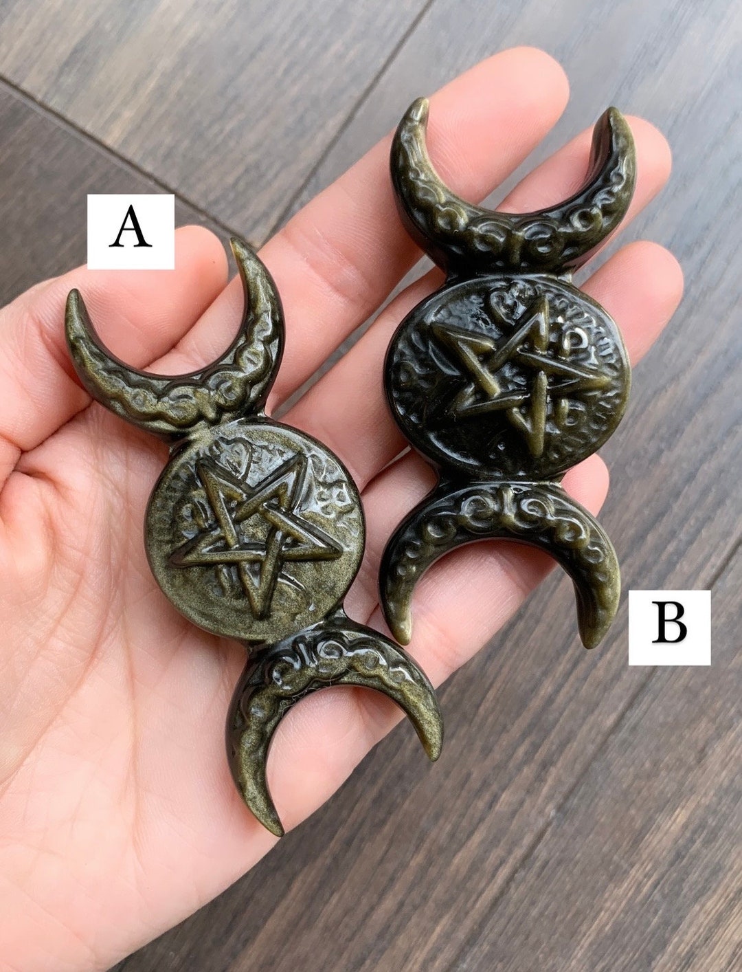 Gold Sheen Obsidian Triple Moon (crystal, Mineral, Specimen, Present ...