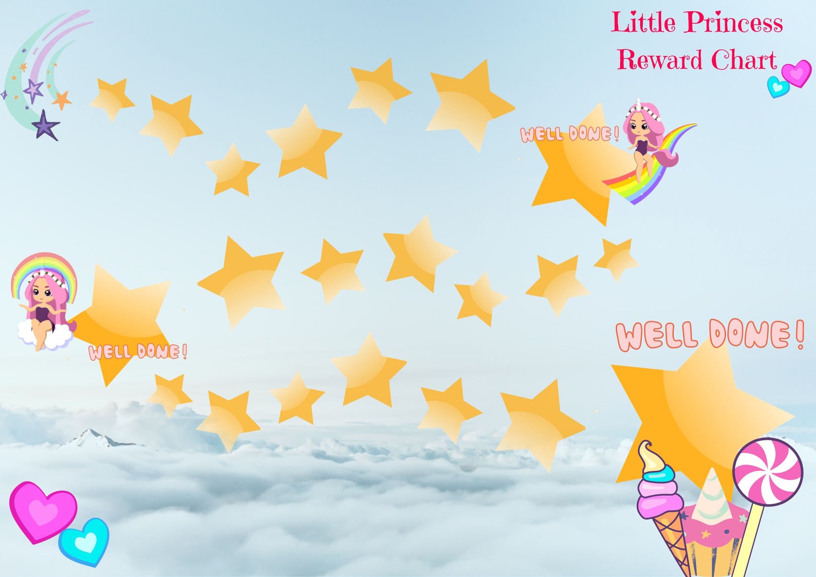 Printable Princess Reward Chart - Etsy