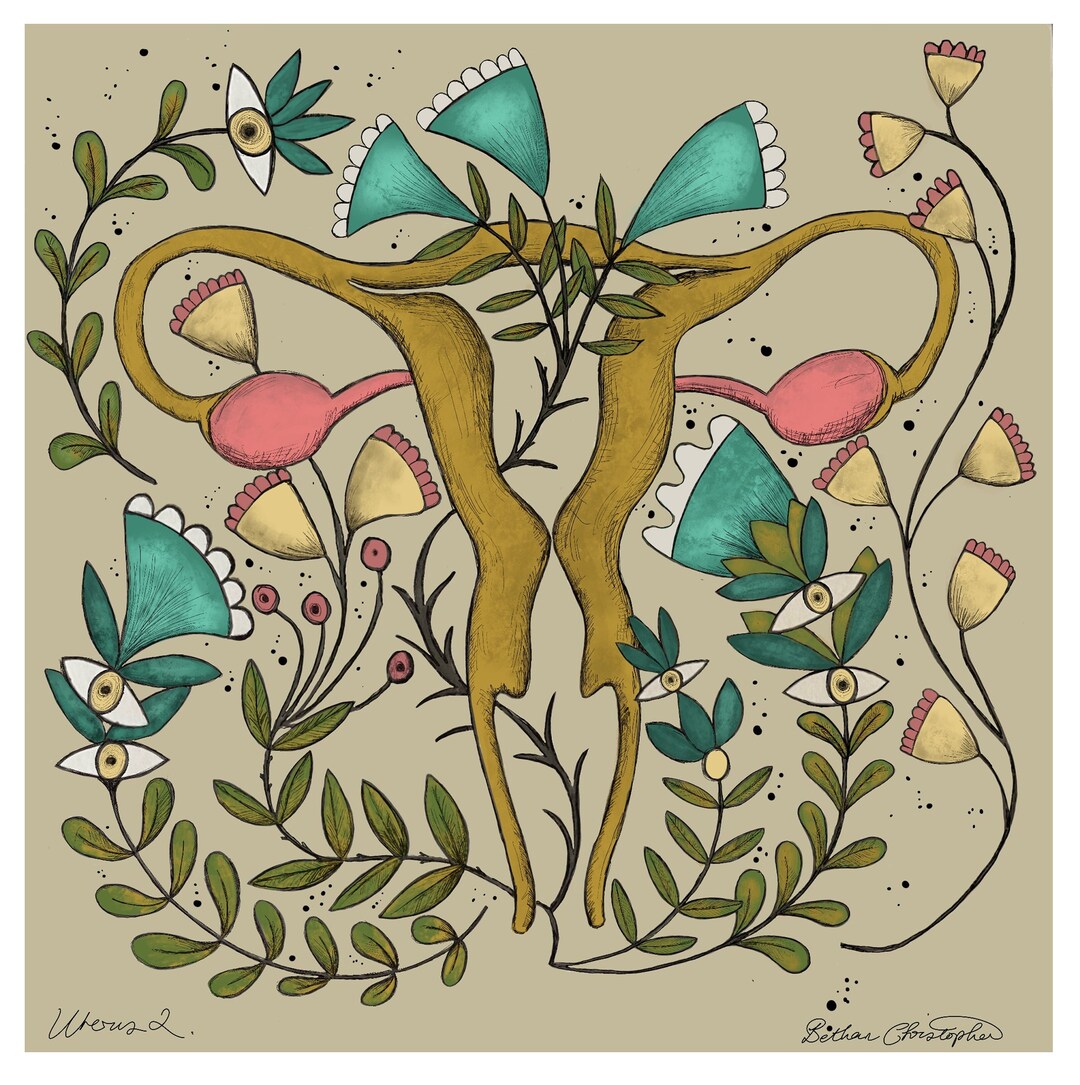 Uterus 2 / Womanly Wall Art Bringing Floral Femininity to Your Home. - Etsy